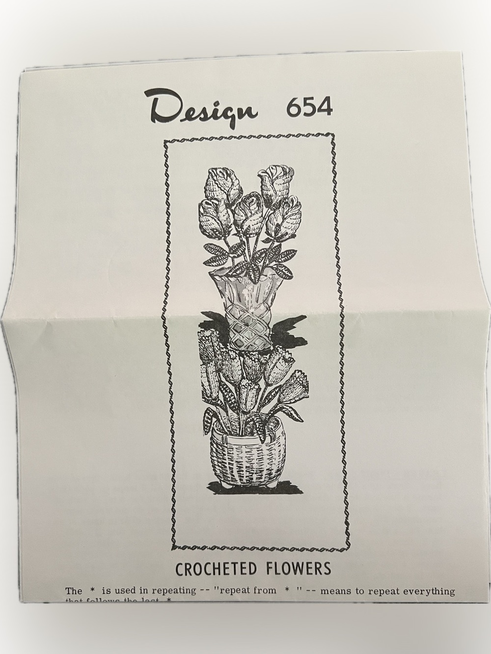 Design | Other | Vintage New Design 654 Crochet Flowers Rose Tulip ...